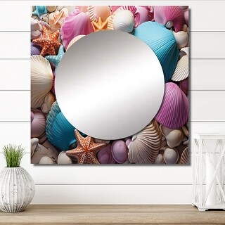Designart "Beach Photo Seashell Beauty VI" Coastal Animal Wall Mirror ...