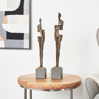 Bronze Polystone People Decorative Sculpture (Set of 2) - Bed Bath ...