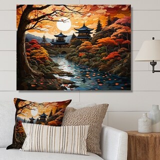 Designart "Asian Art Kyoto Autumn I" Asian Art Canvas Prints - Bed Bath ...