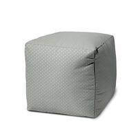 17" Gray 100% Polyester Cube Polka Dots Indoor Outdoor Pouf Ottoman - 6 ...