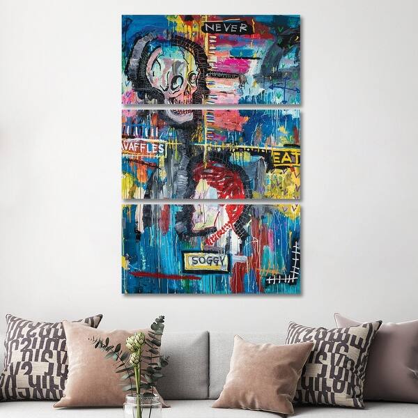 iCanvas "Never Eat Soggy Waffles" by Eddie Love 3-Piece Canvas Wall Art ...