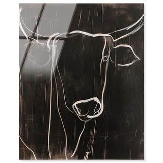 Bull on Black Farmhouse Art Acrylic Print by Art Remedy - Bed Bath ...
