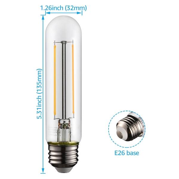 Dimmable T10 LED Bulb, Edison Long Tubular Light Bulbs, 2700K - Bed ...