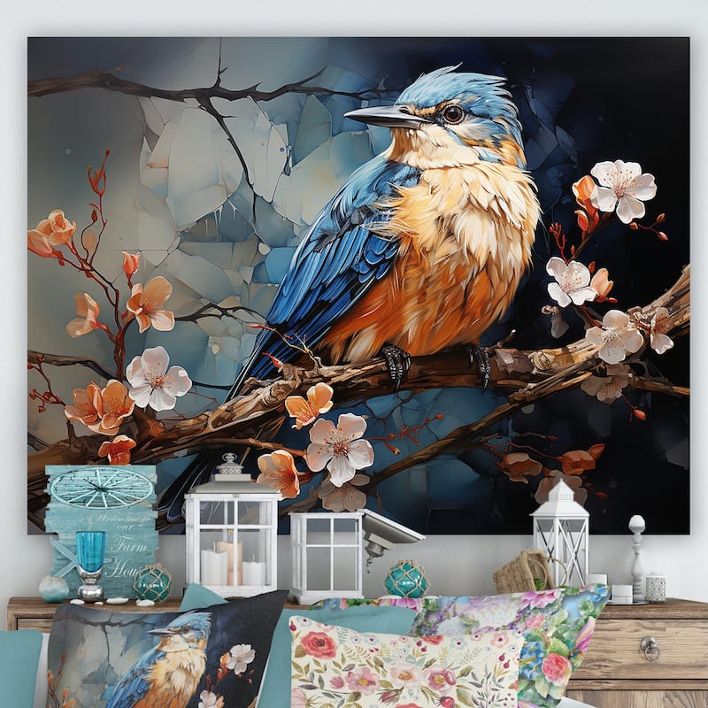 Designart "Geometric Birds In Cubist Skies III" Bird Wall Art ...