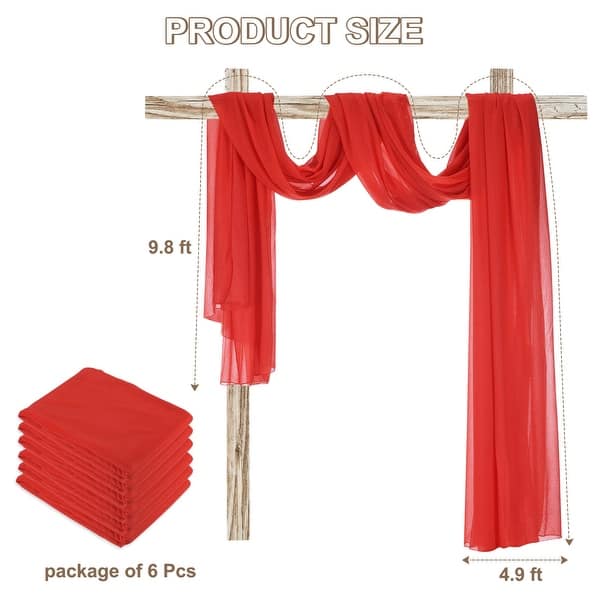 Wedding Arch Drape Fabric, 9.8ft x 4.9ft Chiffon Fabric Panels 6 Pack ...