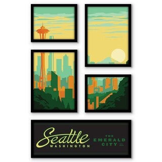 Americanflat Seattle Andy Gregg 5 Piece Grid Wall Art Room Decor Set ...