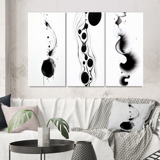 Designart "Subtle Ink Monochromatic Symphony III" Abstract Painting ...