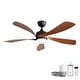 45/52" Ceiling Fan w/ 18W 3-Color LED, Quiet DC Motor, Memory Function ...