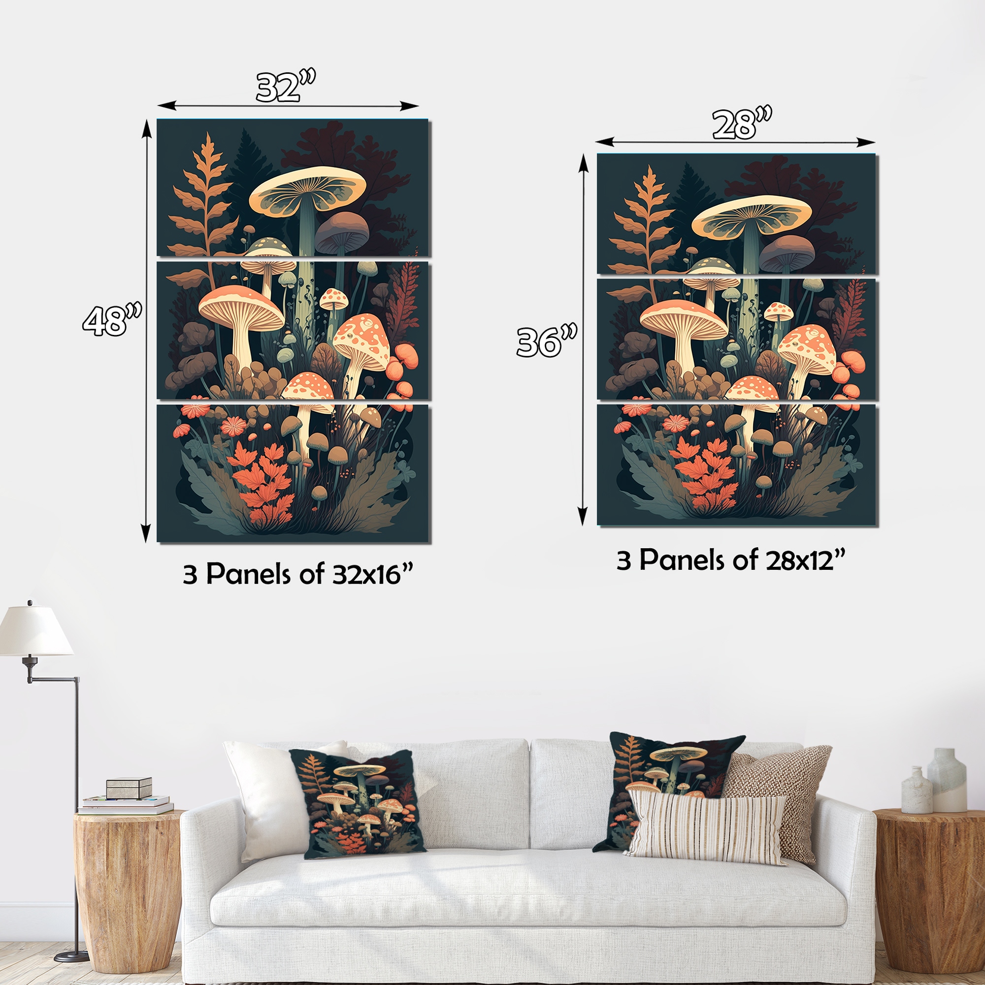 Designart Vintage Mushrooms Amanita Muscaria Vi Floral Mushrooms