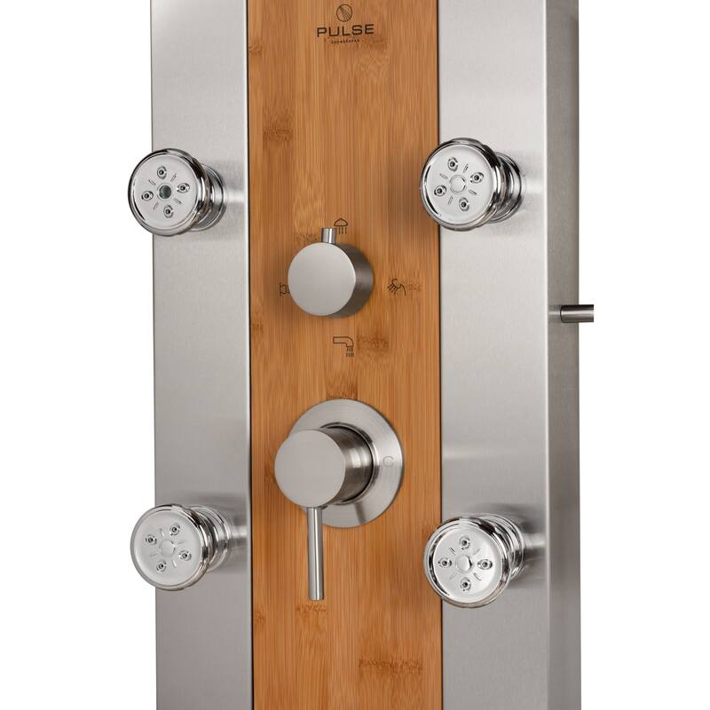 Bali 10-in Rain Showerhead ShowerSpa with 6-Body Jets Pivoting Shower ...
