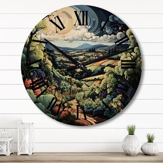 Designart "Countryside Summer Vines In I" Landscapes Oversized Wood ...