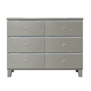 Rubber Wood Dresser with 6 Drawers Crystal Handle - Bed Bath & Beyond ...