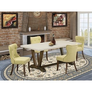 East West Furniture Dining Set- a Dining Table and Limelight Linen ...