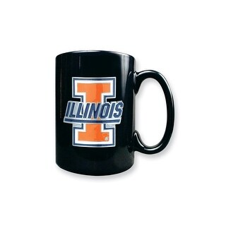 Collegiate University of Illinois 15 Oz. Black Ceramic Mug - Bed Bath ...
