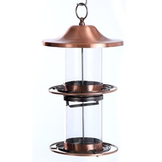 Outdoor Bird Feeder - Glass and Metal - Copper Finish - Bed Bath ...