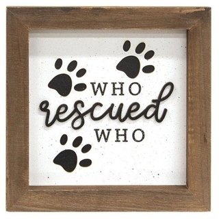 Who Rescued Who Shadowbox Frame - H - 7.00 in. W - 1.00 in. L - 7.00 in ...