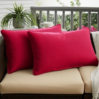 Crimson Red Indoor/ Outdoor Pillow Set - Bed Bath & Beyond - 34533055