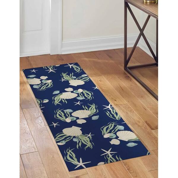 SCALLOP SHELL NAVY Doormat By Kavka Designs - Bed Bath & Beyond - 39852495