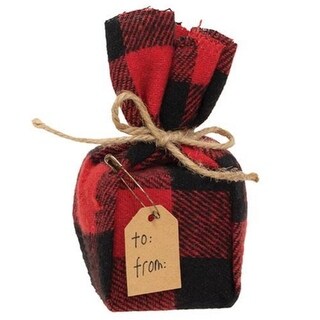 Christmas Buffalo Check Package - 4.5" high by 2" wide by 2" deep ...