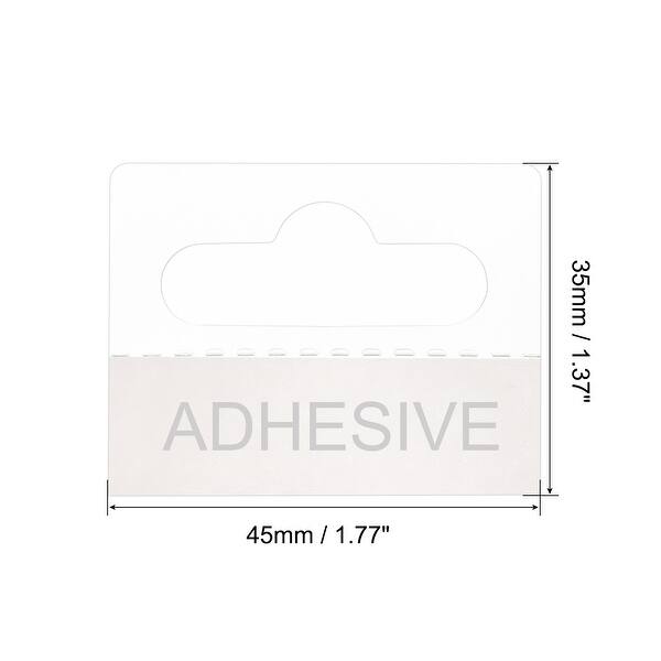 Clear Self Adhesive Hang Tab Hook 45x35mm Plastic Display Folding Tabs ...