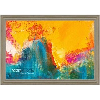 36x28 Traditional Silver Complete Wood Picture Frame with UV Acrylic ...