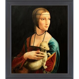 La Pastiche Lady With an Ermine with Gallery Black, 24" x 28" - Bed ...