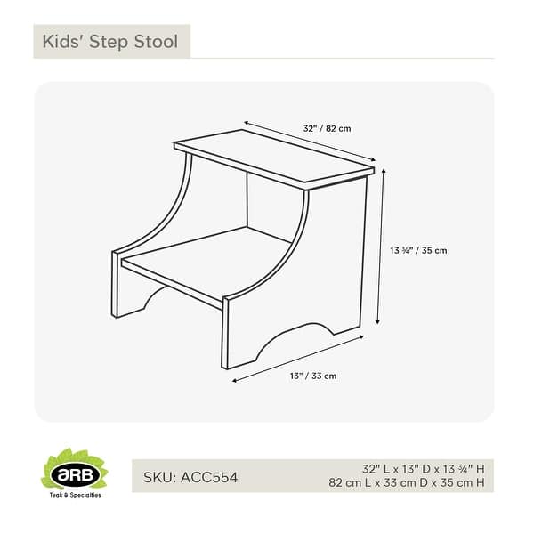 Teak Step Stool for Kids - Bed Bath & Beyond - 39191305