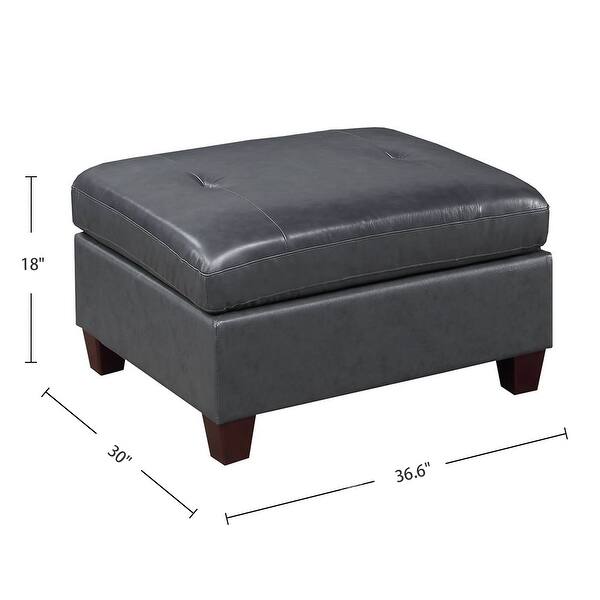 Genuine Leather Upholstered Modular Ottoman with Tufting Design - Bed ...