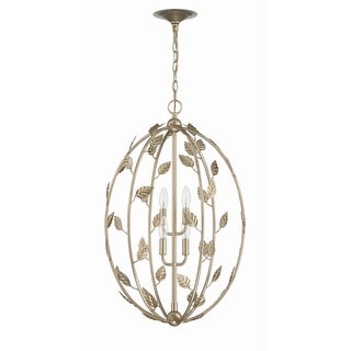 Lumanity Avon 4-Light Statement Oval Chandelier - Silver - 18"Dia x 29 ...