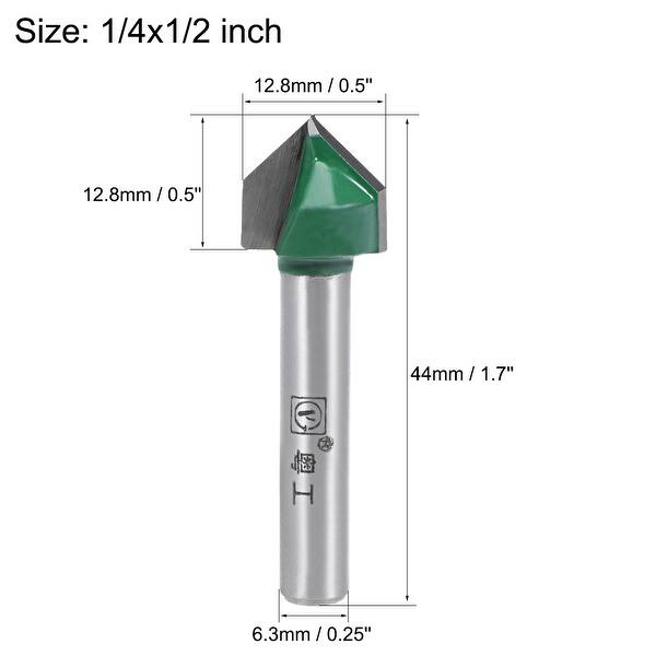 Router Bit 1/4 Shank 1/2 Dia 90 Degree End Mill Titanium Steel Woodwork ...