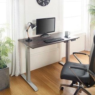 Wood and Metal Electric Height Adjustable Motion Desk Modern Office ...