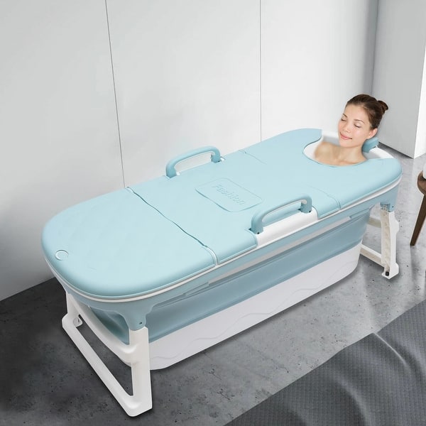 Foldable Soaking Bathtub Adult SPA Tub Large Portable Shower Bucket ...