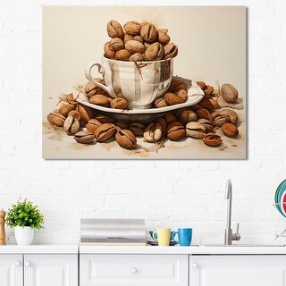 Designart "Minimalism Brown Nuts Cup " Nuts Wall Art - Bed Bath ...