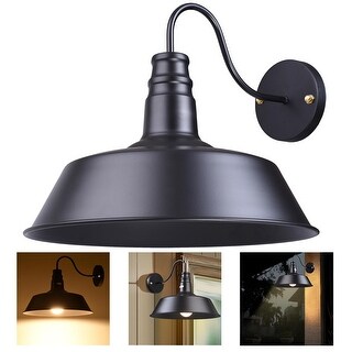 14 inches Black Wall-mounted Metal Light without Bulb - Bed Bath ...