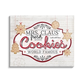Stupell Vintage Mrs. Claus Cookies Sign Canvas Wall Art, Design by ...