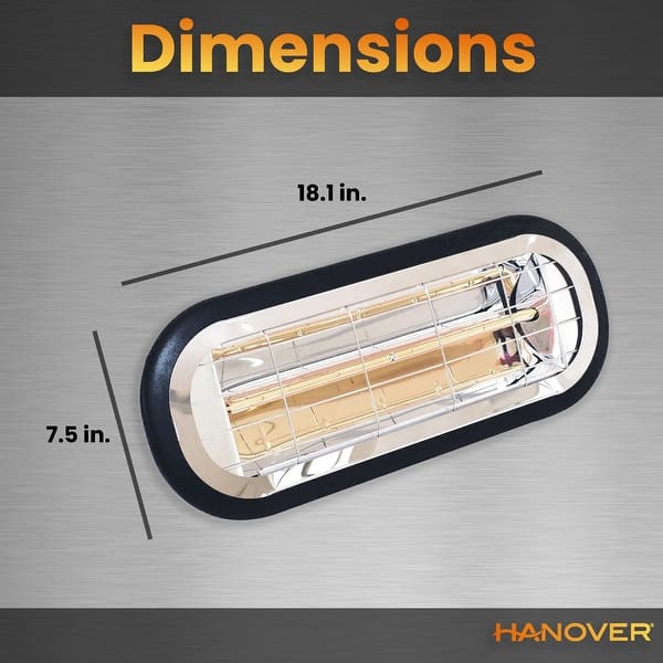 Hanover Electric Halogen Infrared Heat Lamp for Hanging or Mounting ...