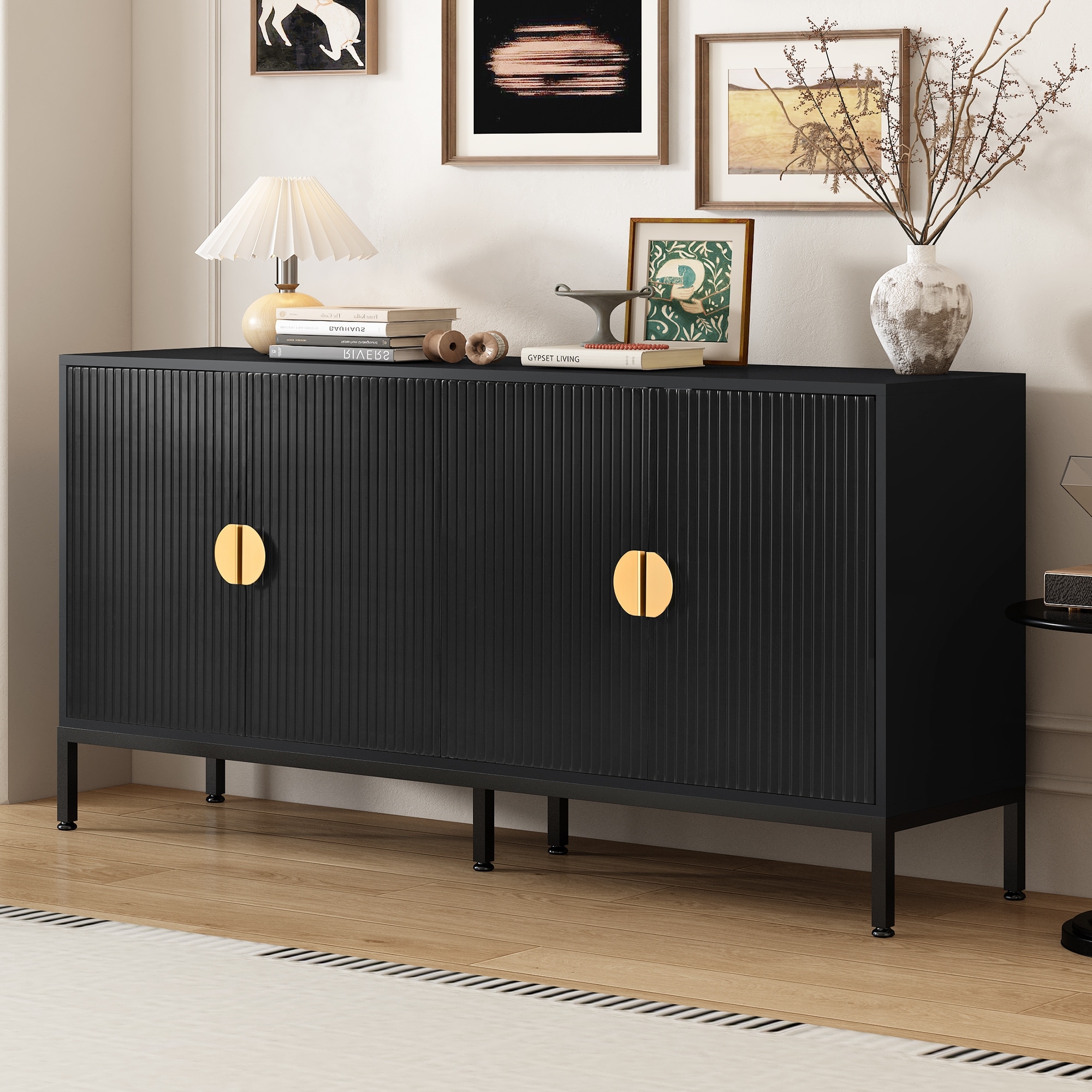 Metal sideboard with drawers store