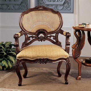 Design Toscano Mahogany Wood Uphostered Occasional Chair - Bed Bath ...