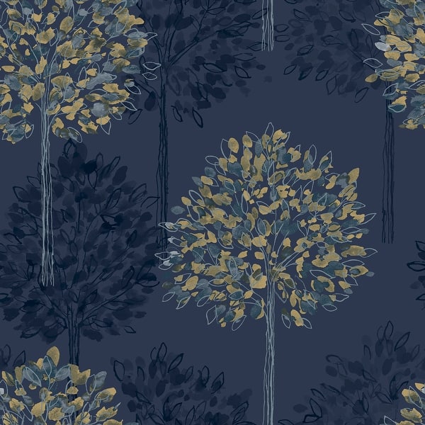 navy tree wallpaper