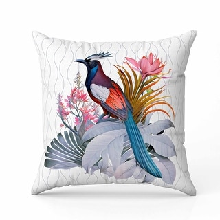 Woodland Flyers Faux Suede Reversible Throw Pillow White and Blue - Bed Bath & Beyond - 42896267