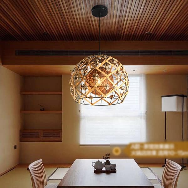 Vintage Woven Rattan Boho Pendant Lamp Light Chandelier Hanging Mount ...