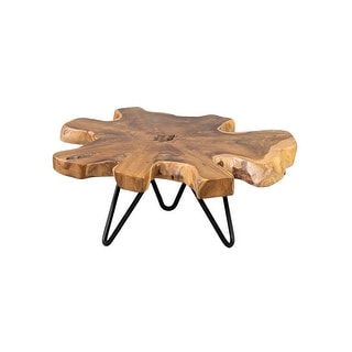 Live Edge Teak Riser With Iron Base by East at Main - Bed Bath & Beyond ...
