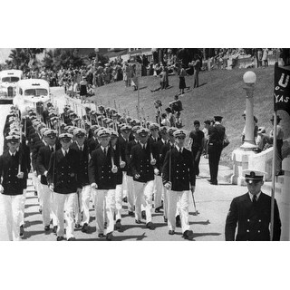 Buccaneer Days Parade Black and White Gallery Wrapped Canvas - Bed Bath ...