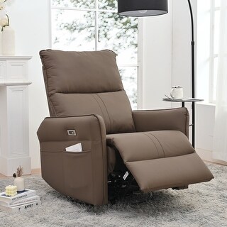 PU Surface 270° Electric Rotate Rocking Chair with USB Port, Swivel ...
