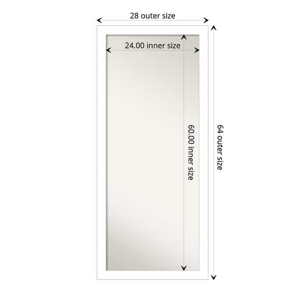 Non-Beveled Wood Full Length Floor Leaner Mirror - Wedge White Frame ...