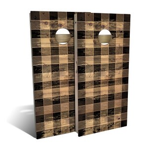 Country Living Black Checker Regulation Cornhole Board Set (Includes 8 ...