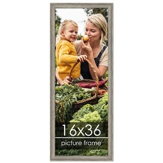 16x36 Distressed/Aged Contrast Grey Complete Wood Panoramic Frame with ...