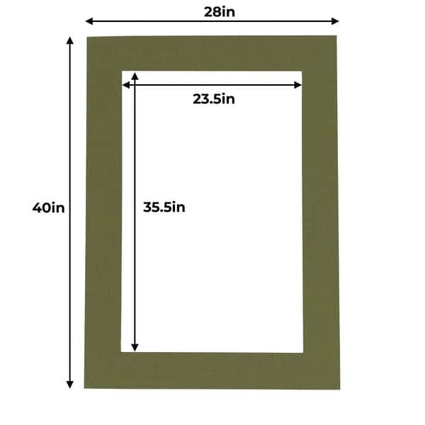 28x40 Mat for 24x36 Photo - Dill Green Matboard for Frames Measuring 28 ...