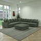 Corduroy Modular Sleeper Sectional Sofa with Large Seating, Firm ...