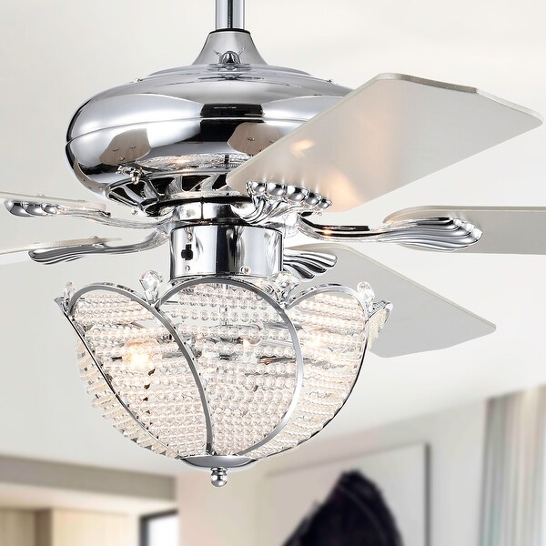 Luella 52 Inch Antique Copper Finish Ceiling Fan Crystal 3 Light with ...